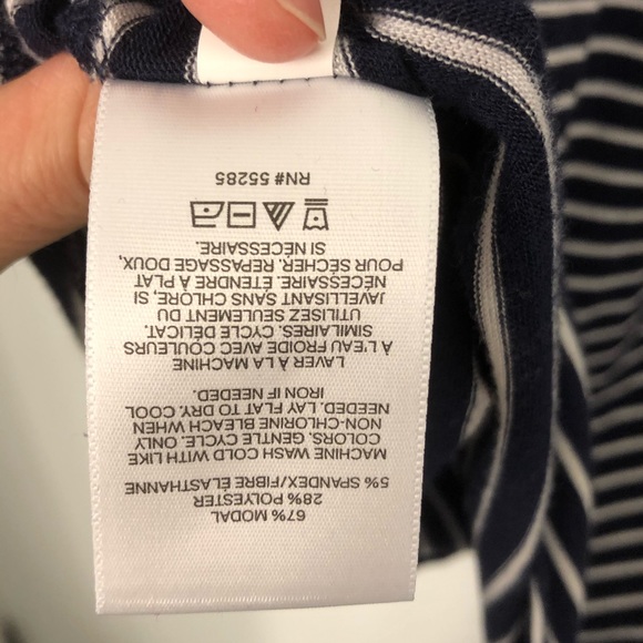 Express | Tops | Express Vneck Navy White Striped Tshirt | Poshmark